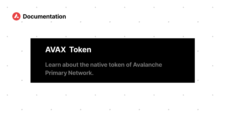 AVAX Token | Avalanche Developers