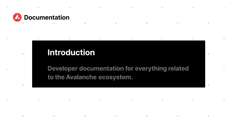 Introduction | Avalanche Developers